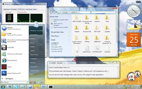 Windows Seven Transformation Pack for Windows XP